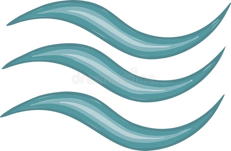Aquarius Turquoise Wave Sea Icon Symbol and Vector Stock Vector ...