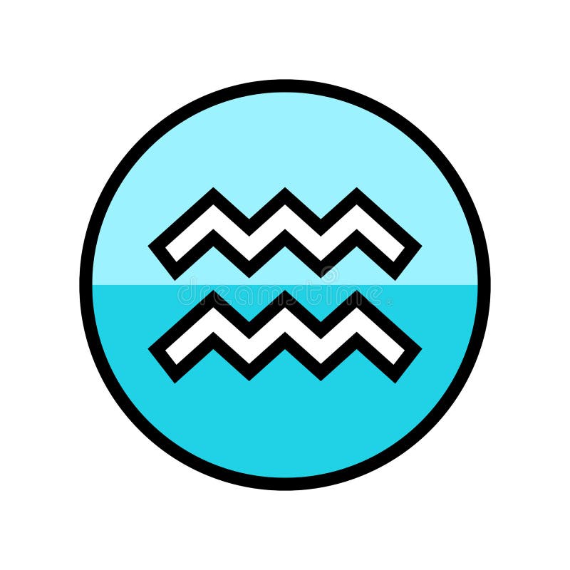 Aquarius Zodiac Color Icon Vector Illustration Stock Vector