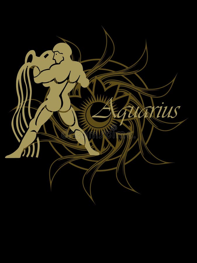 Aquarius Zodiac sign logo stock illustration. Illustration of zodiac ...