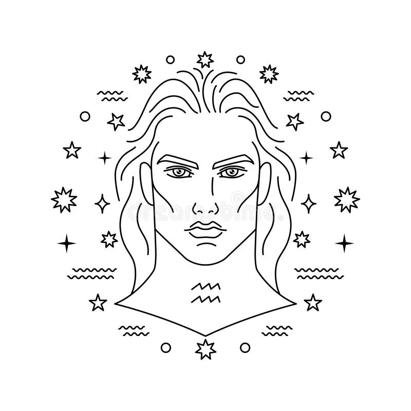 Aquarius Zodiac Sign Stock Vector Illustration Of Flat 271316817