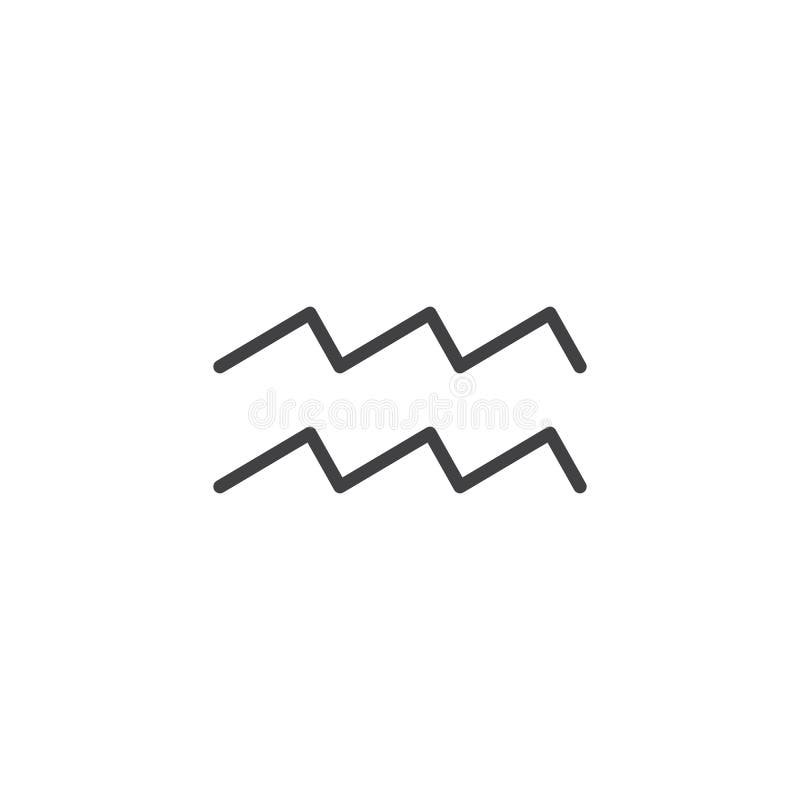 Aquarius Zodiac Vector Sign Horoscope Symbol Astrology Line Icon