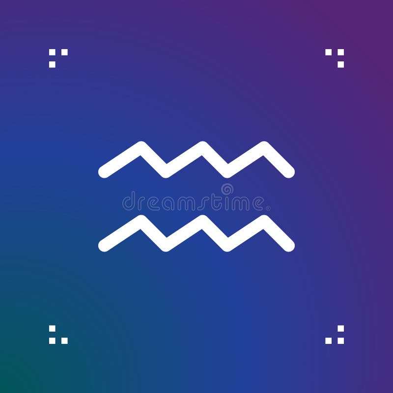 Aquarius Zodiac Vector Sign Horoscope Symbol Astrology Line Icon