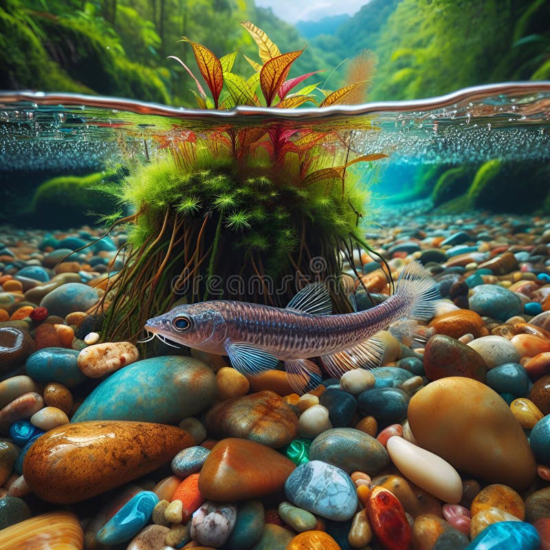 Aquatic Dance: Fish Swimming Elegantly. Stock Illustration ...