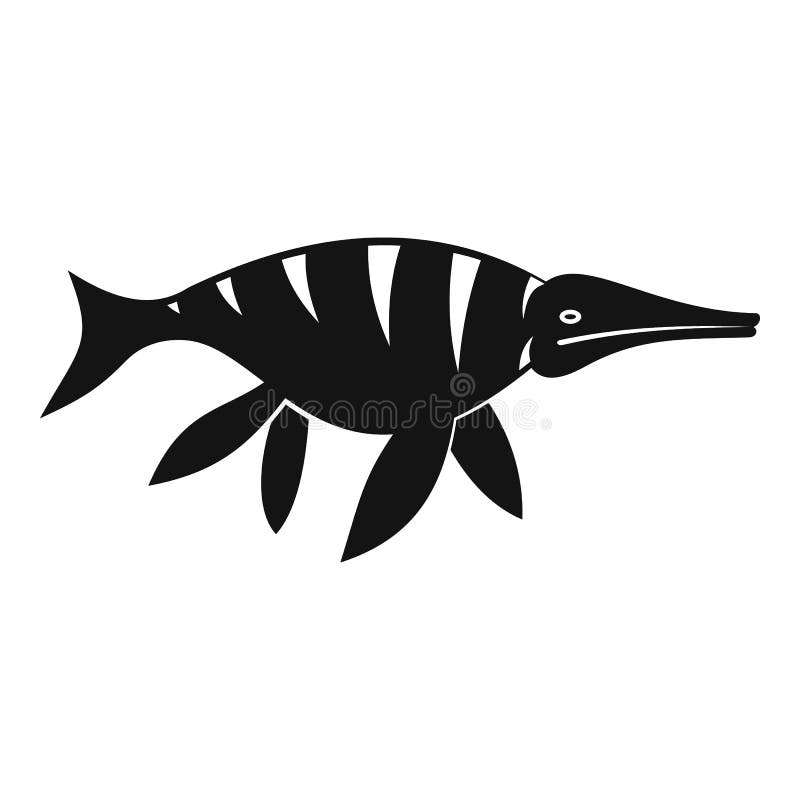 Aquatic Dinosaur Icon, Simple Style Stock Vector - Illustration of ...