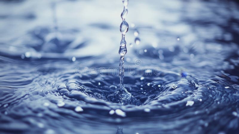 Aquatic Drop Falling Creates a Beautiful Circular Ripple Effect on a ...