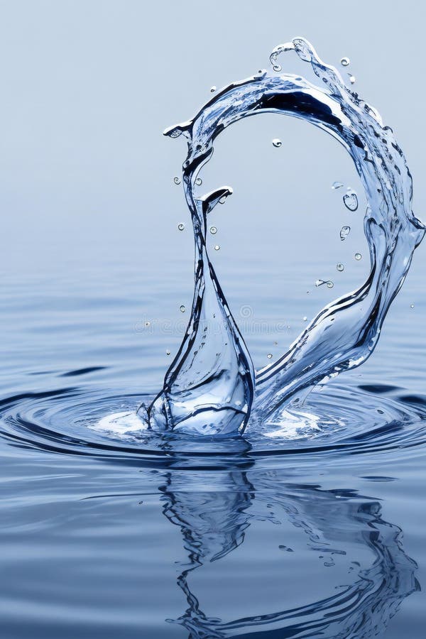 Aqua Ballet. Graceful Blue Water Splash and Reflection Stock Photo ...