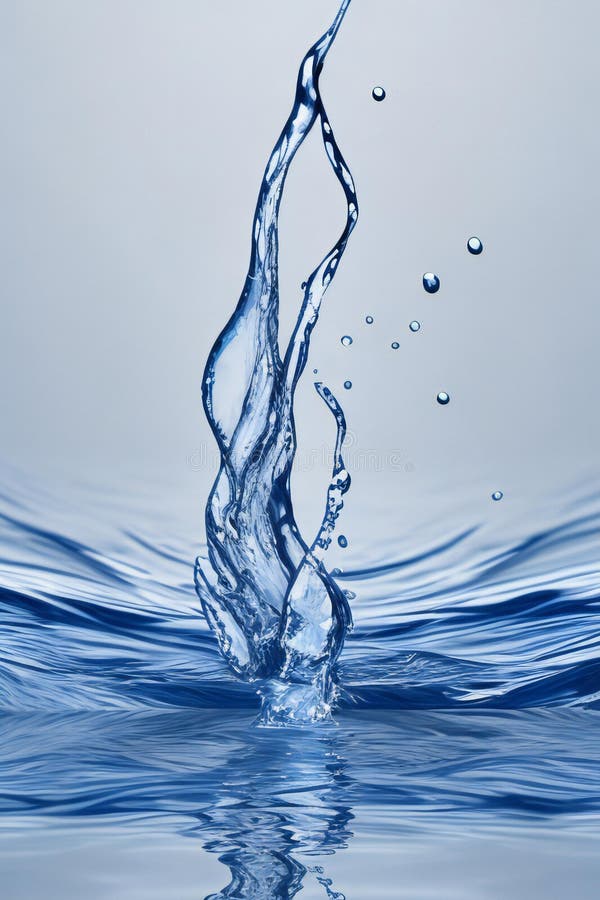 Aqua Ballet. Graceful Blue Water Splash and Reflection Stock Image ...