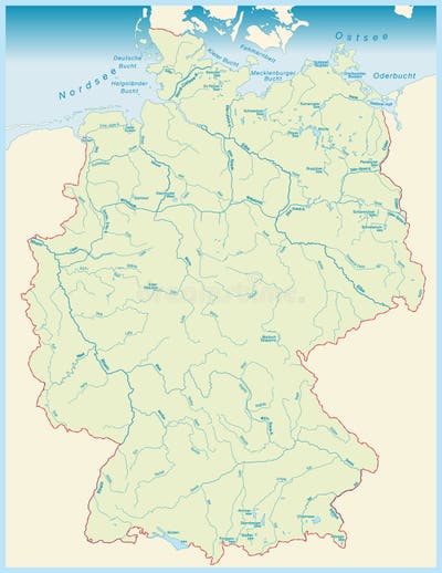 Aquatic map of germany stock illustration. Illustration of state - 23745657