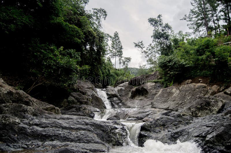 Aquatic Waterfall and the Cloudy Sky Stock Photo - Image of outdoors ...