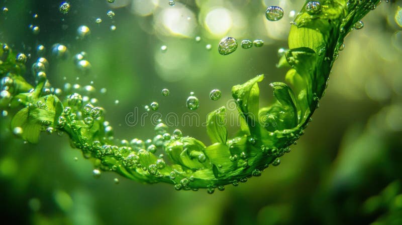 Aquatic Plant Bubbles, Underwater Macro Photography Stock Illustration ...