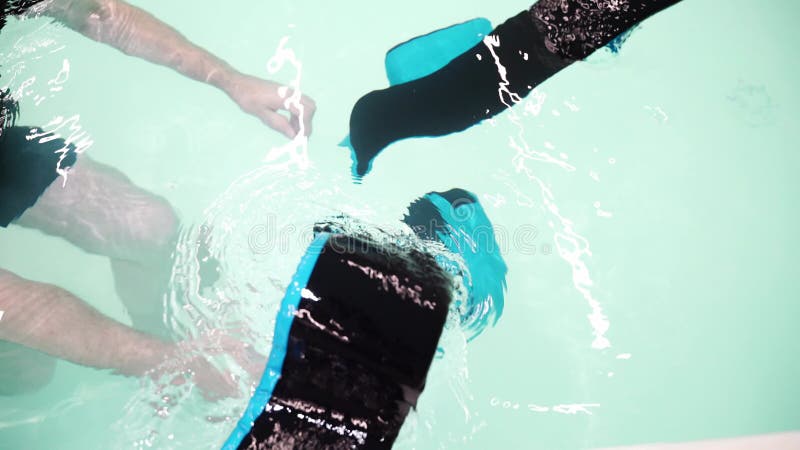 Aquatic Therapy Demonstration Individual Using Floatation Equipment ...