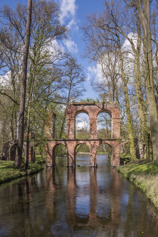The Aqueduct in Arkadia Park, Poland Stock Image - Image of romantic ...