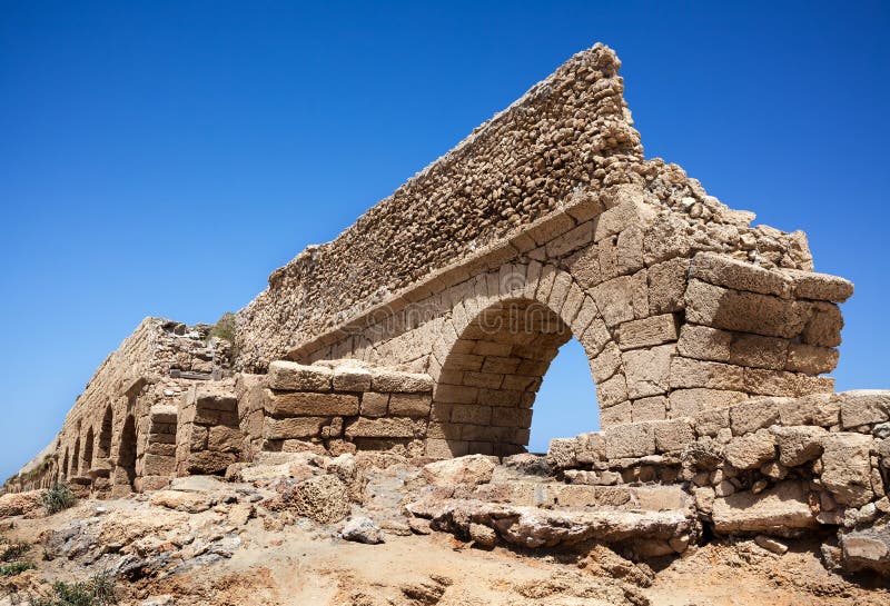 Aqueduct of Caesarea stock photo. Image of israel, ancient - 35618696