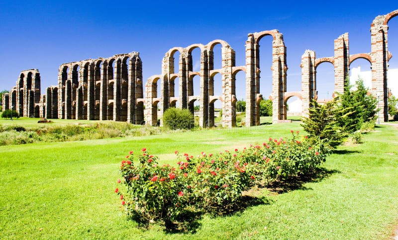Aqueduct in Merida stock photo. Image of exteriors, merida - 14878990