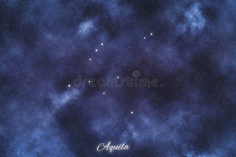 Aquila Star Constellation, Brightest Stars, Eagle Constellation Stock ...