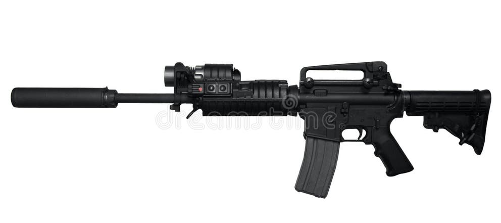 AR-15 Assault Rifle Side View Stock Image - Image of isolated, carbine ...