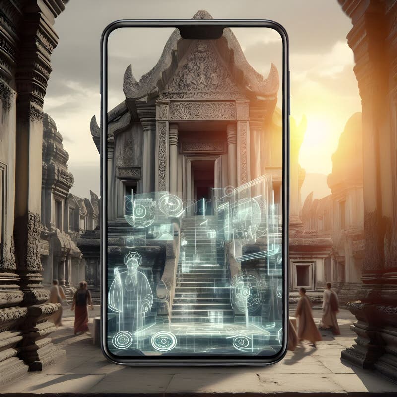 An AR Application Overlaying Information on a Historical Site Stock ...