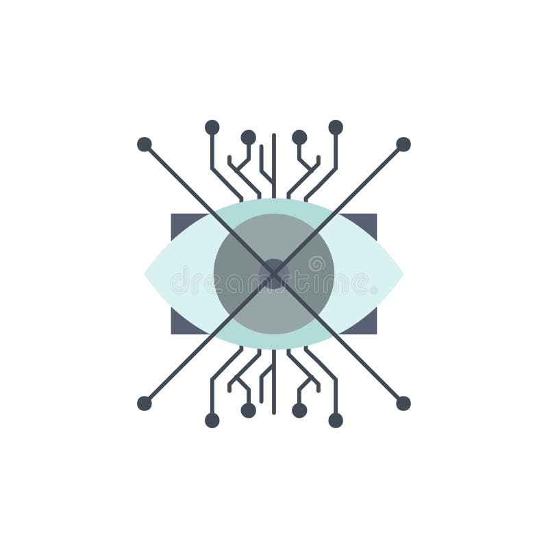 Ar, Augmentation, Cyber, Eye, Lens Flat Color Icon Vector Stock Vector ...