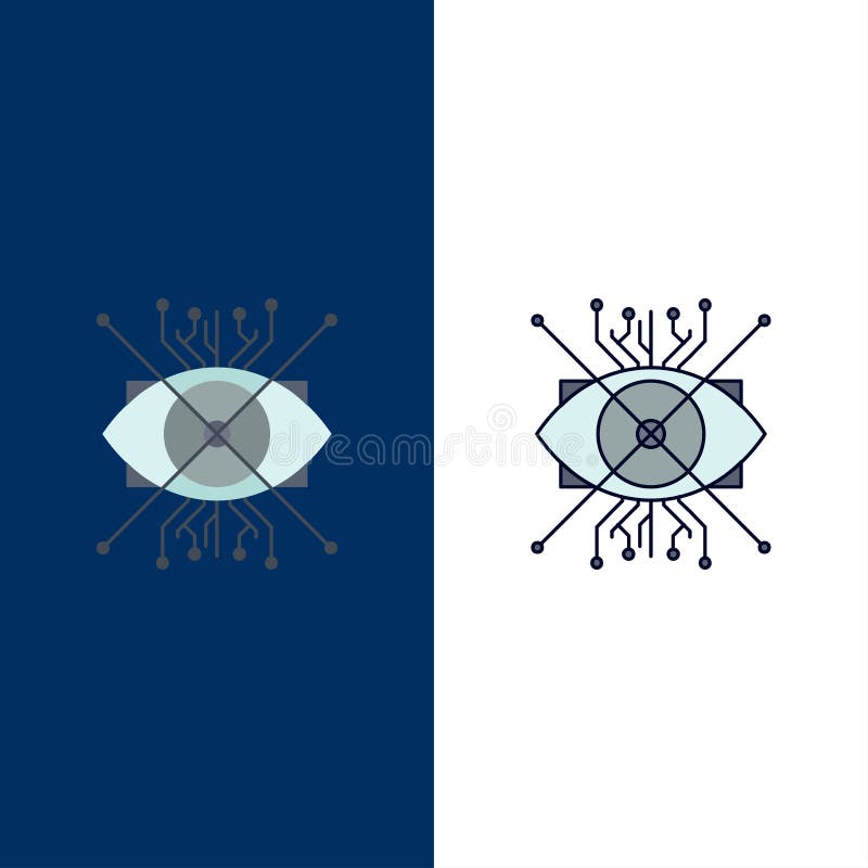 Ar, Augmentation, Cyber, Eye, Lens Flat Color Icon Vector Stock Vector ...