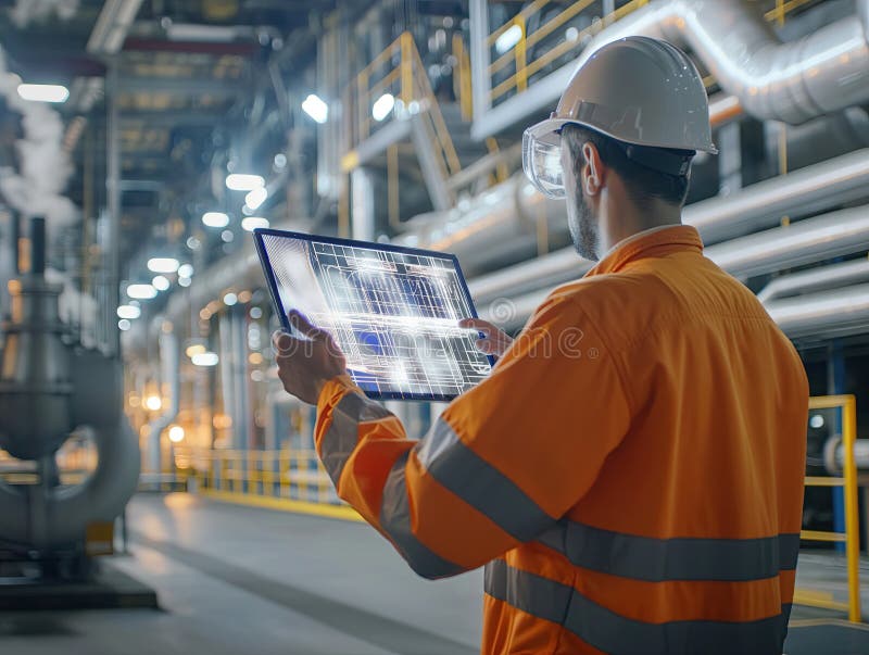 Industrial Engineer Uses Augmented Realistic Stock Illustration ...