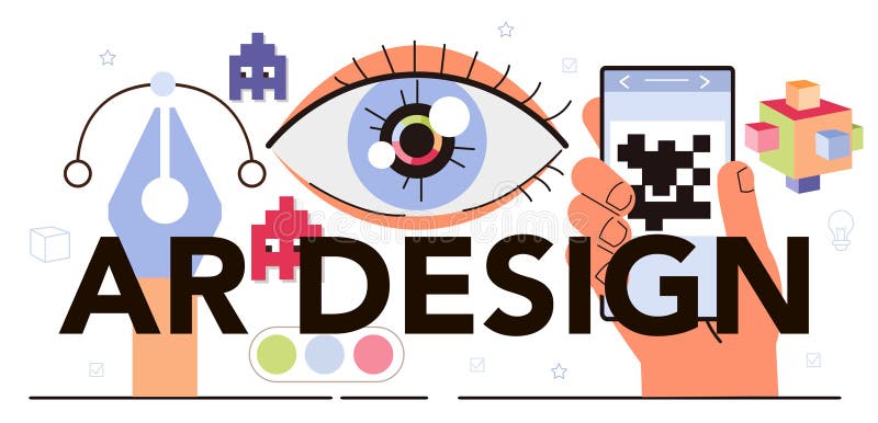 AR Design Typographic Header. Augmented Reality Visual Development ...