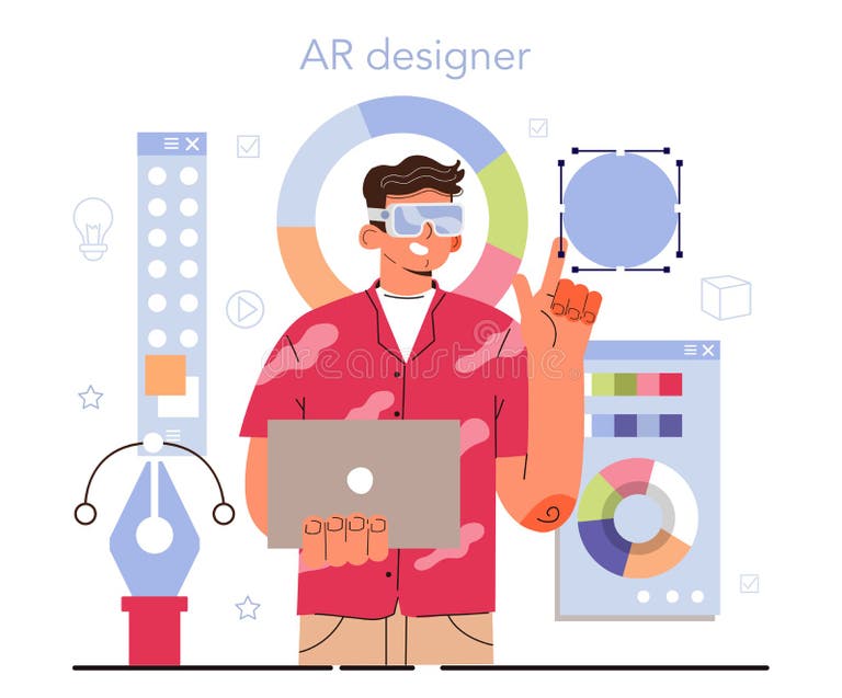 AR Designer. Augmented Reality Visual Development Stock Vector ...