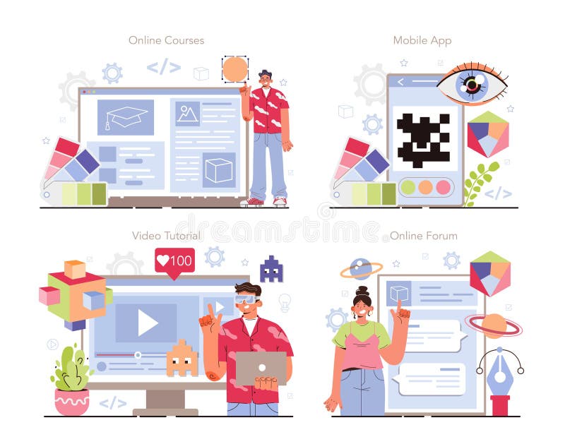 AR Designer Online Service or Platform Set. Augmented Reality Visual ...