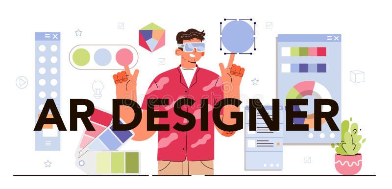 AR Designer Typographic Header. Augmented Reality Visual Development ...