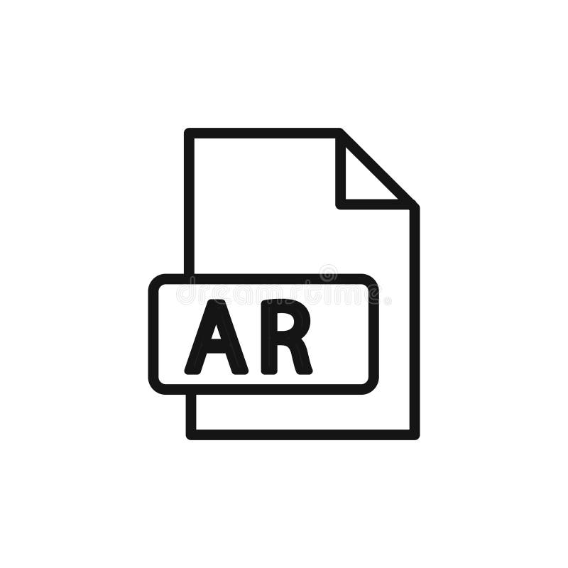 AR File Document Icon Linear Vector Graphics Sign Stock Illustration ...