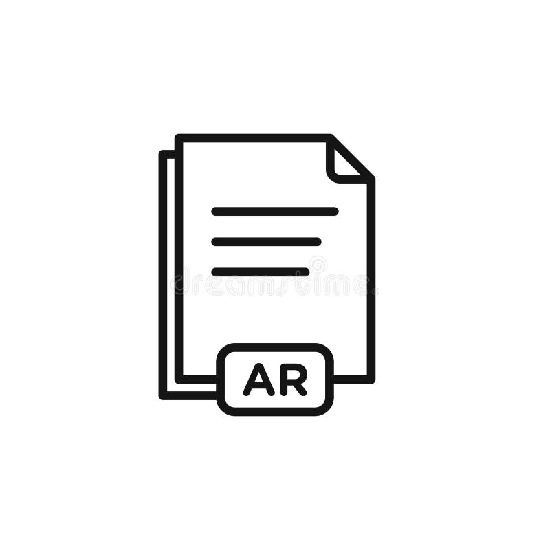 AR File Document Icon Outline Collection in Black Stock Vector ...