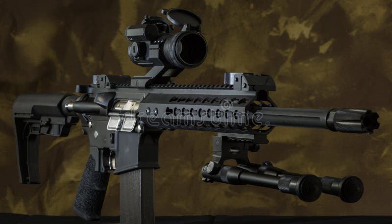 AR-15 geweer stock afbeelding. Image of geweer, leger - 69489131