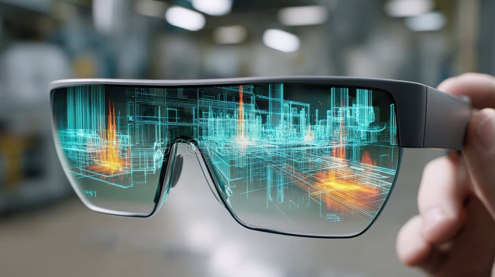 AR Glasses View Simulation Featuring Transparent User Interface ...