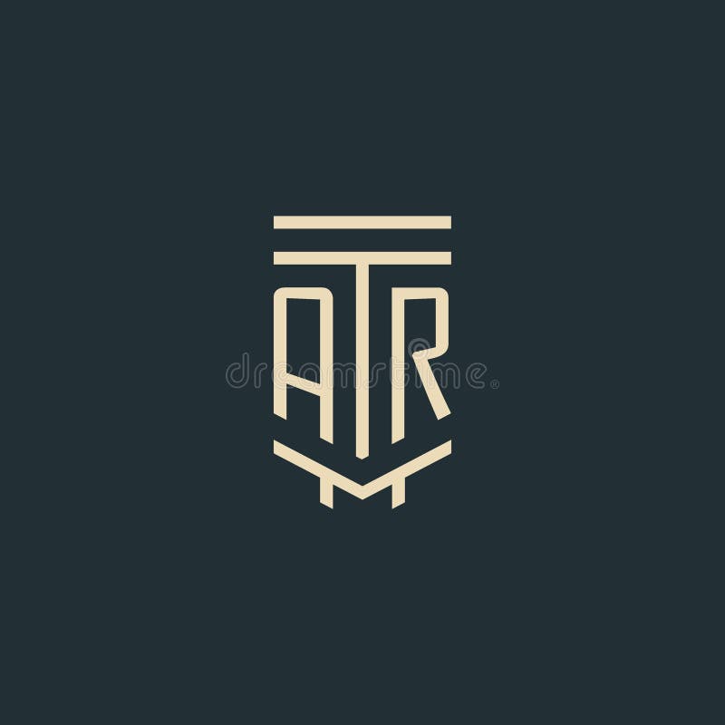 AR Initial Monogram with Simple Line Art Pillar Logo Designs Stock ...