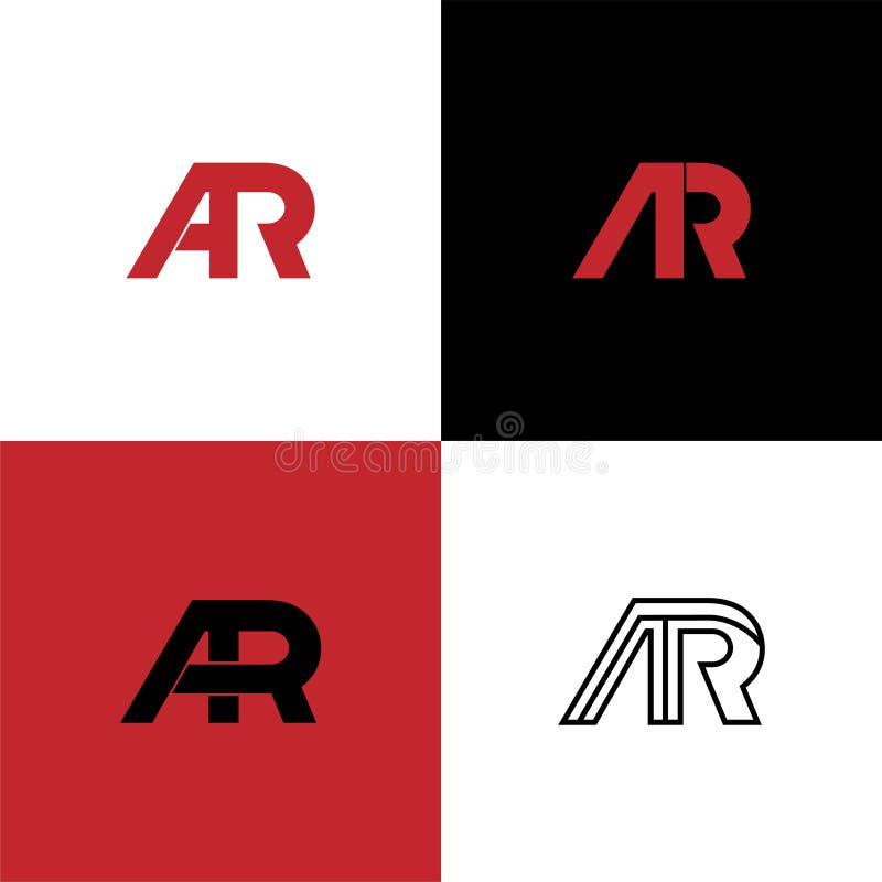 AR Letter Logo Bundle Design with Different Concept. Stock Vector ...