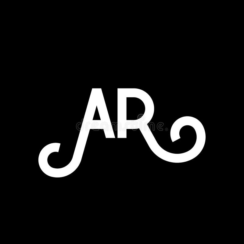 AR Letter Logo Design on Black Background. AR Creative Initials Letter ...