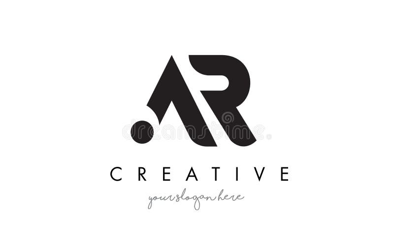 Ar Letter Logo Design With Creative Modern Trendy Typography Stock