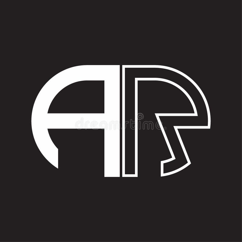 AR Letter Logo Monogram with Oval Shape Negative Space Design Template ...