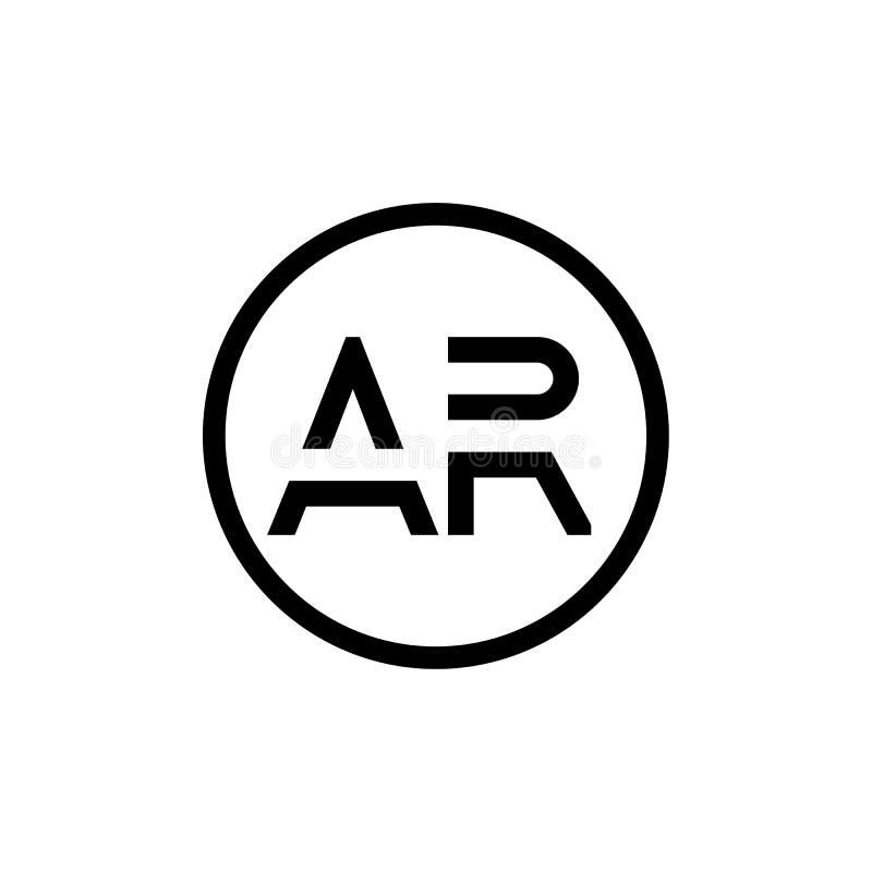 AR Logo Design Business Typography Vector Template. Creative Linked ...