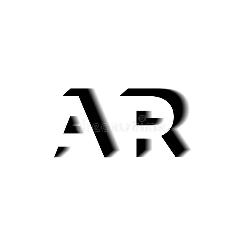AR Monogram Shadow Shape Style Stock Vector - Illustration of letter ...
