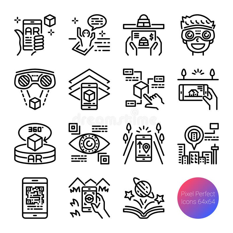 AR outline icons stock vector. Illustration of digital - 144169749