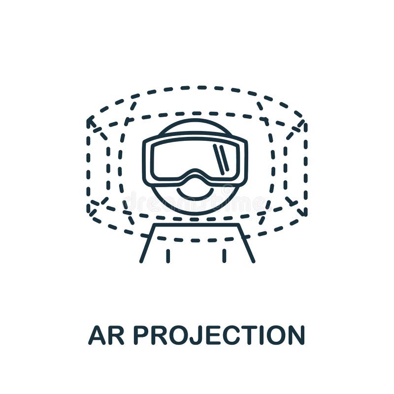 Ar Projection Icon from Augmented Reality Collection. Simple Line ...