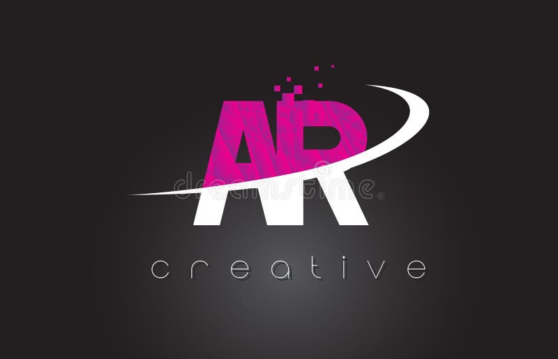 AR a R Creative Letters Design with White Pink Colors Stock Vector ...