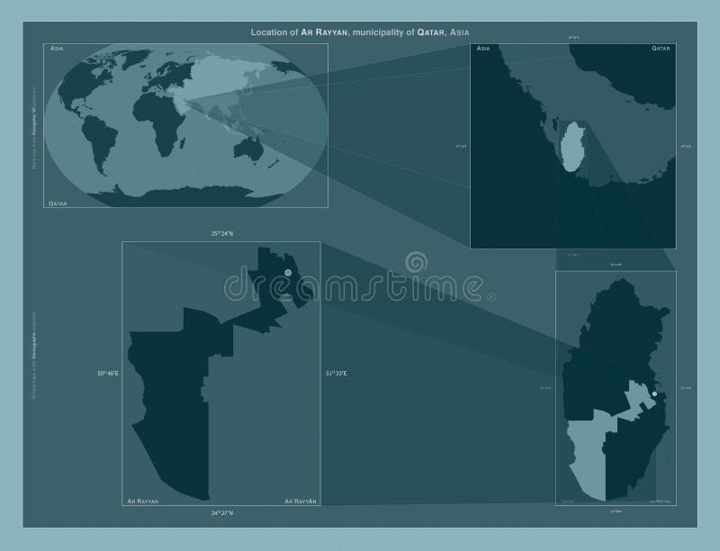 Ar Rayyan, Qatar. Described Location Diagram Stock Illustration ...