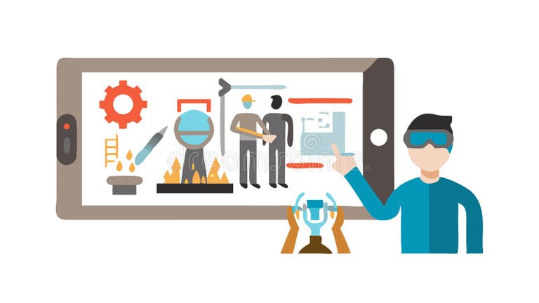 AR Remote Assistance, Augmented Reality Support, Vector Design ...