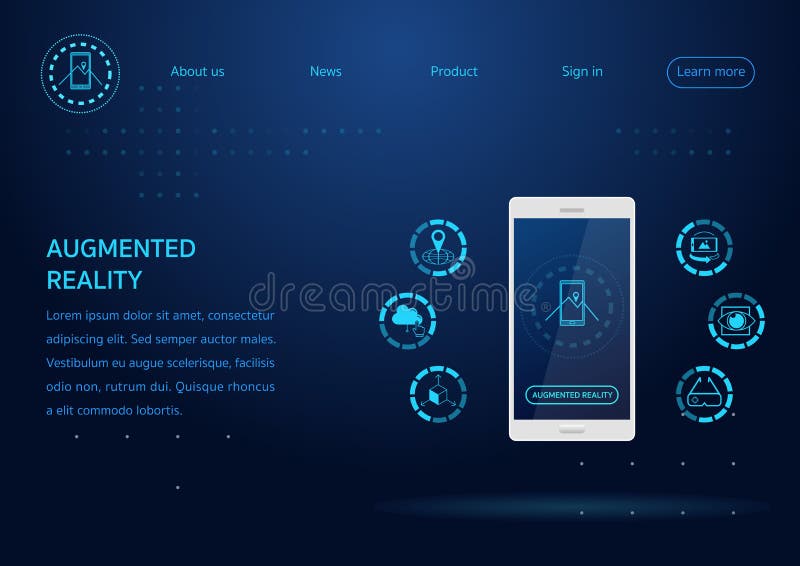 AR Technology web page stock vector. Illustration of modern - 142696331