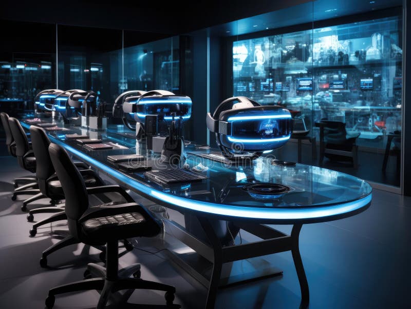 AR Training Room with Interactive 3D Interfaces Stock Illustration ...