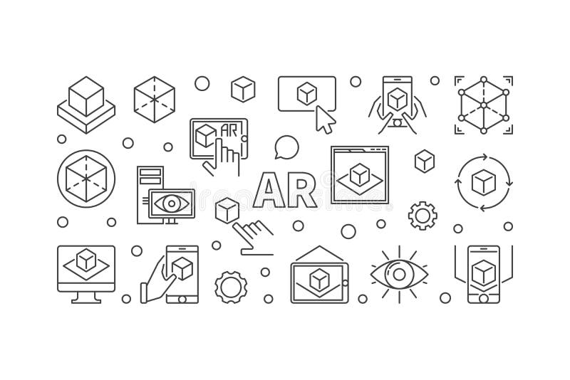 AR Vector Horizontal Outline Illustration or Banner Stock Vector ...