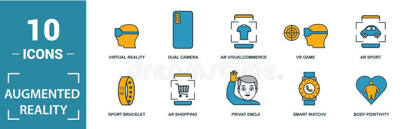 Ar and Vr Icon Set. Include Creative Elements Augmented Reality, 360 ...