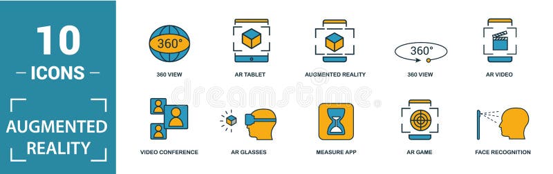 Ar and Vr Icon Set. Include Creative Elements Augmented Reality, 360 ...