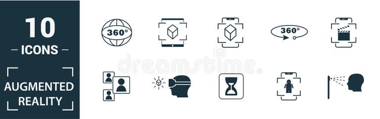 Ar and Vr Icon Set. Include Creative Elements Augmented Reality, 360 ...